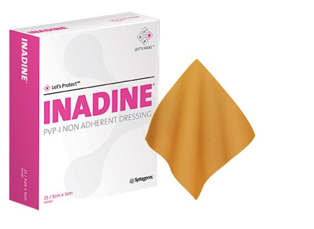 Inadine PVP-I Non-Adherent Dressing 5 X 5cm BOX/ 25 - Sumac Medical ...